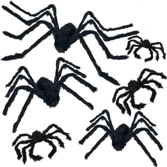 Accents | Halloween Spider Decorations 6 Pcs Scary Giant Spiders Set ...